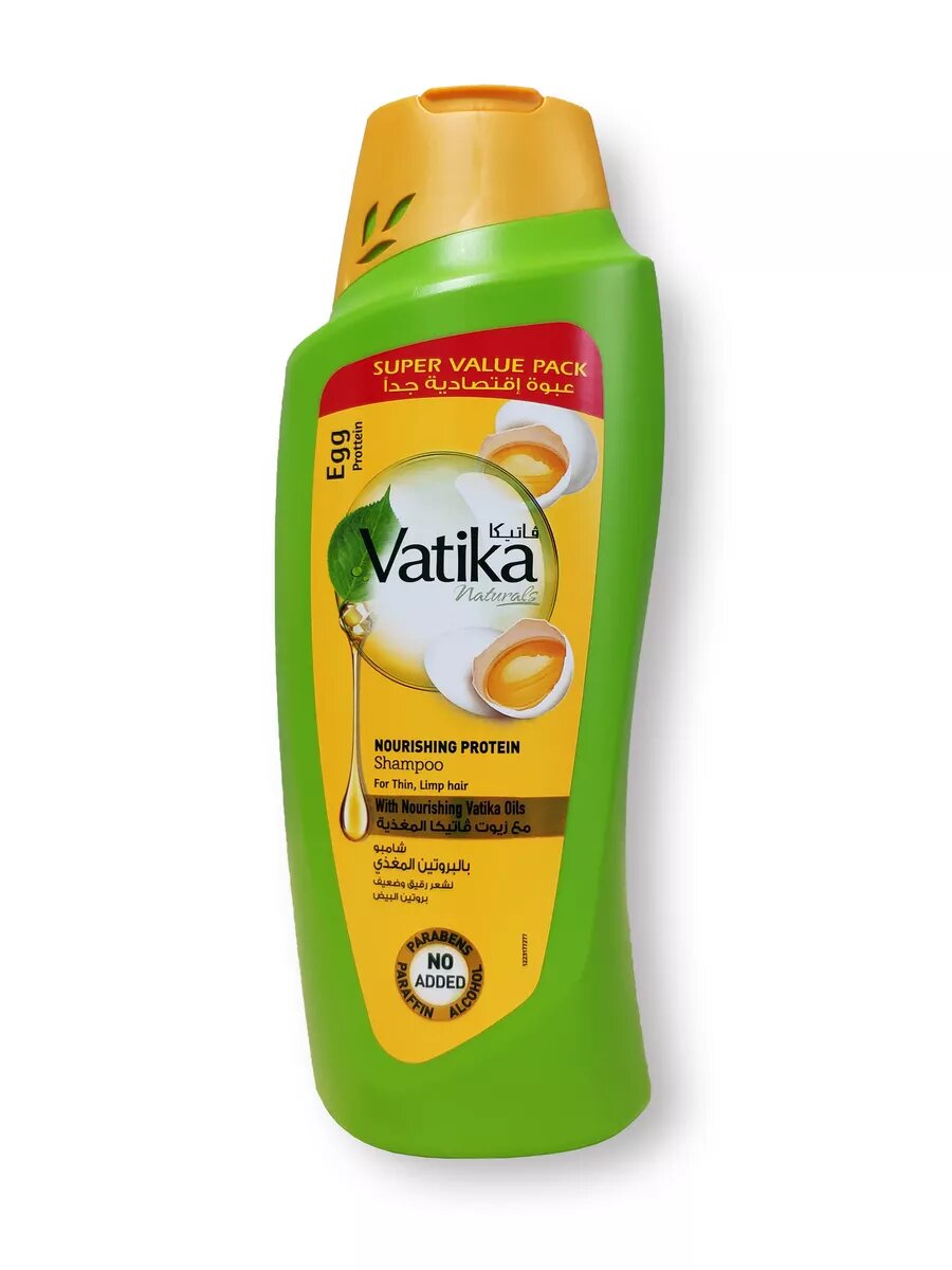 Vatika EGG PROTEIN Nourishing Protein Shampoo, Dabur (Ватика яичный протеин Шампунь питающий протеин для тонких и ослабленных волос, Дабур), 700 мл.