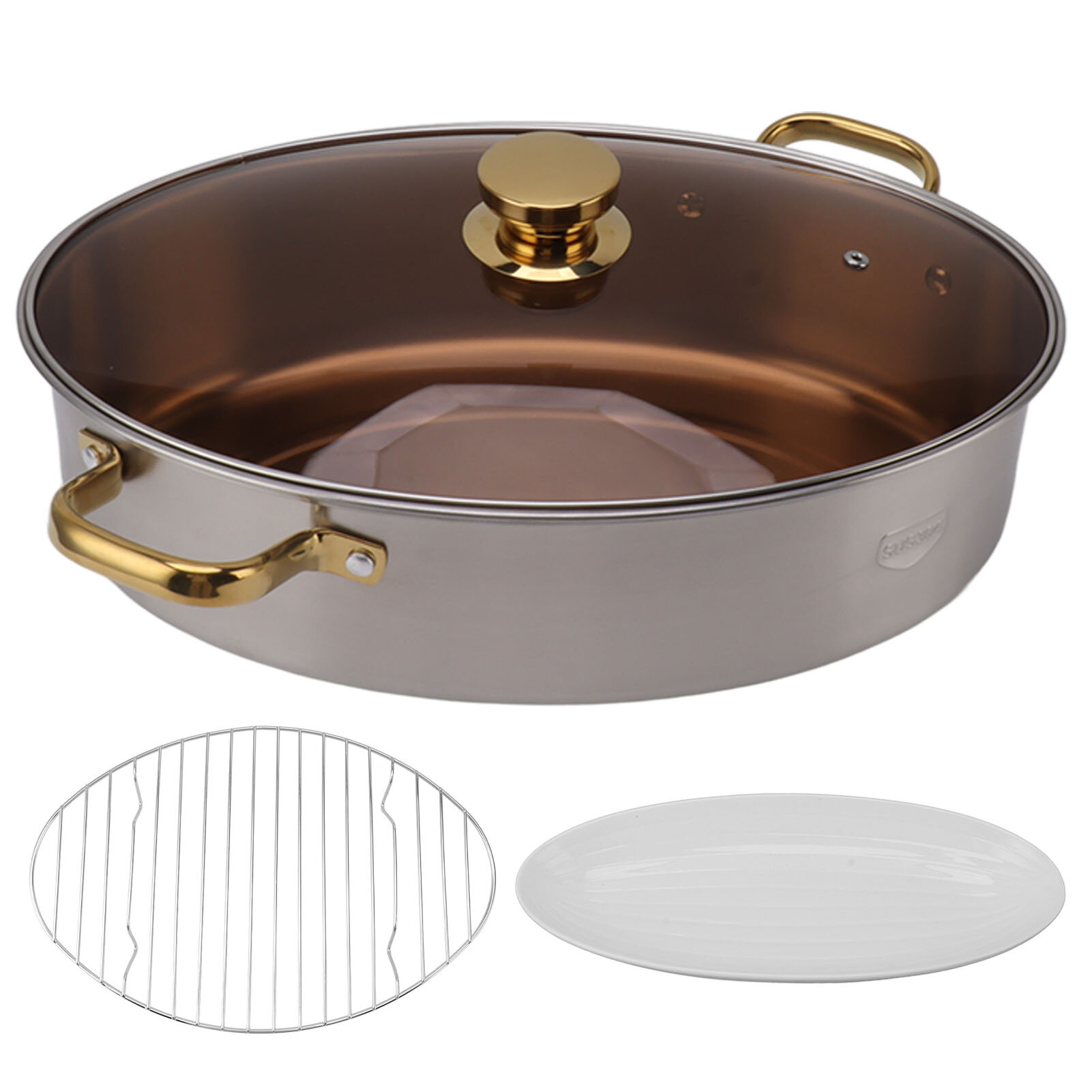 Рыба -парный кастрюль Овал 304 Ошибка из нержавеющей стали.