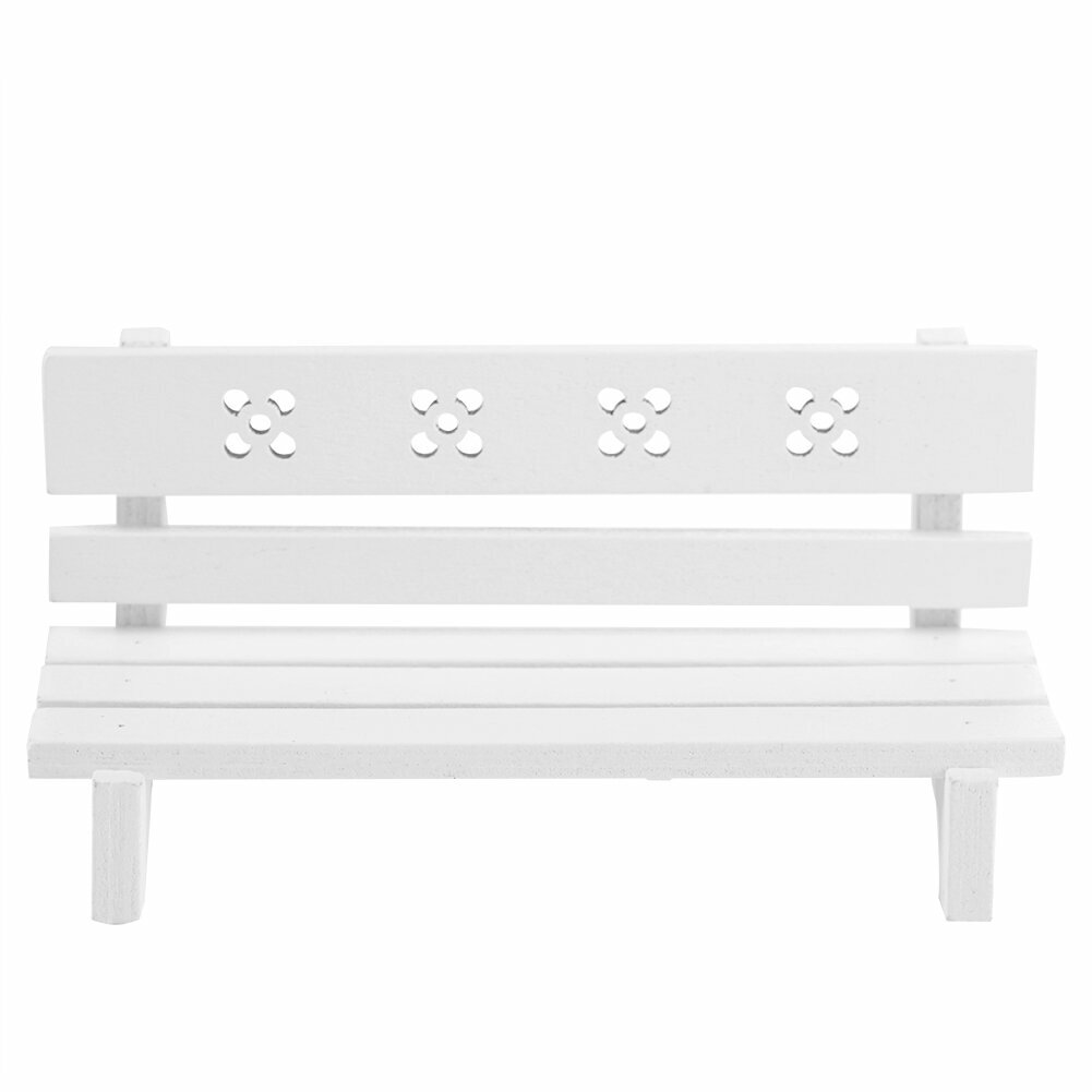 Миниатюрный кукольный домик для детей, игрушка в масштабе 1:12, миниатюрный набор для сборки, скамейка для кукольного домика (белый).