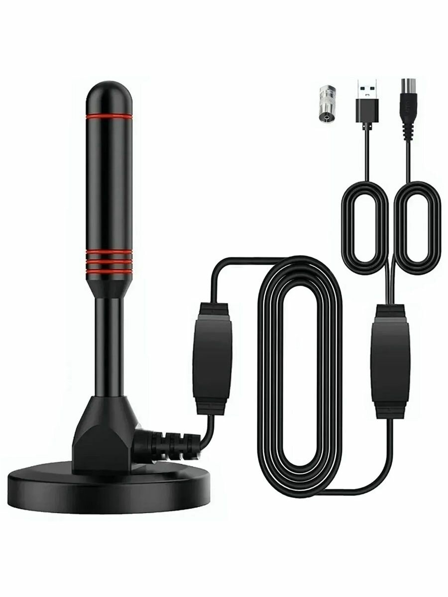 16,4-футовая цифровая телевизионная антенна 4K 1080P для внутреннего использования HDTV с магнитным основанием, ультратонкая и легкая, подходит для домашнего использования и путешествий