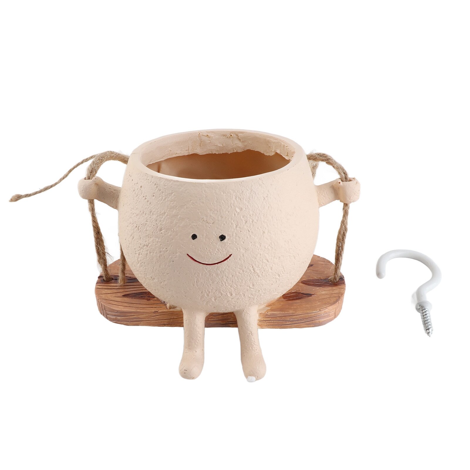 Кашпо с качающимся лицом, настенное подвесное кашпо из смолы, улыбающееся лицо, сочный цветочный горшок для украшения в помещении и на открытом воздухе