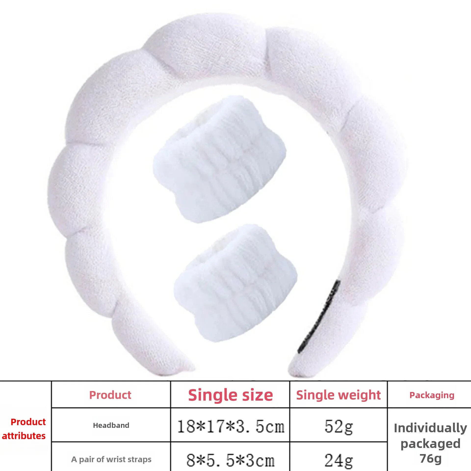 Повязка для умывания Amazon, женская, белая