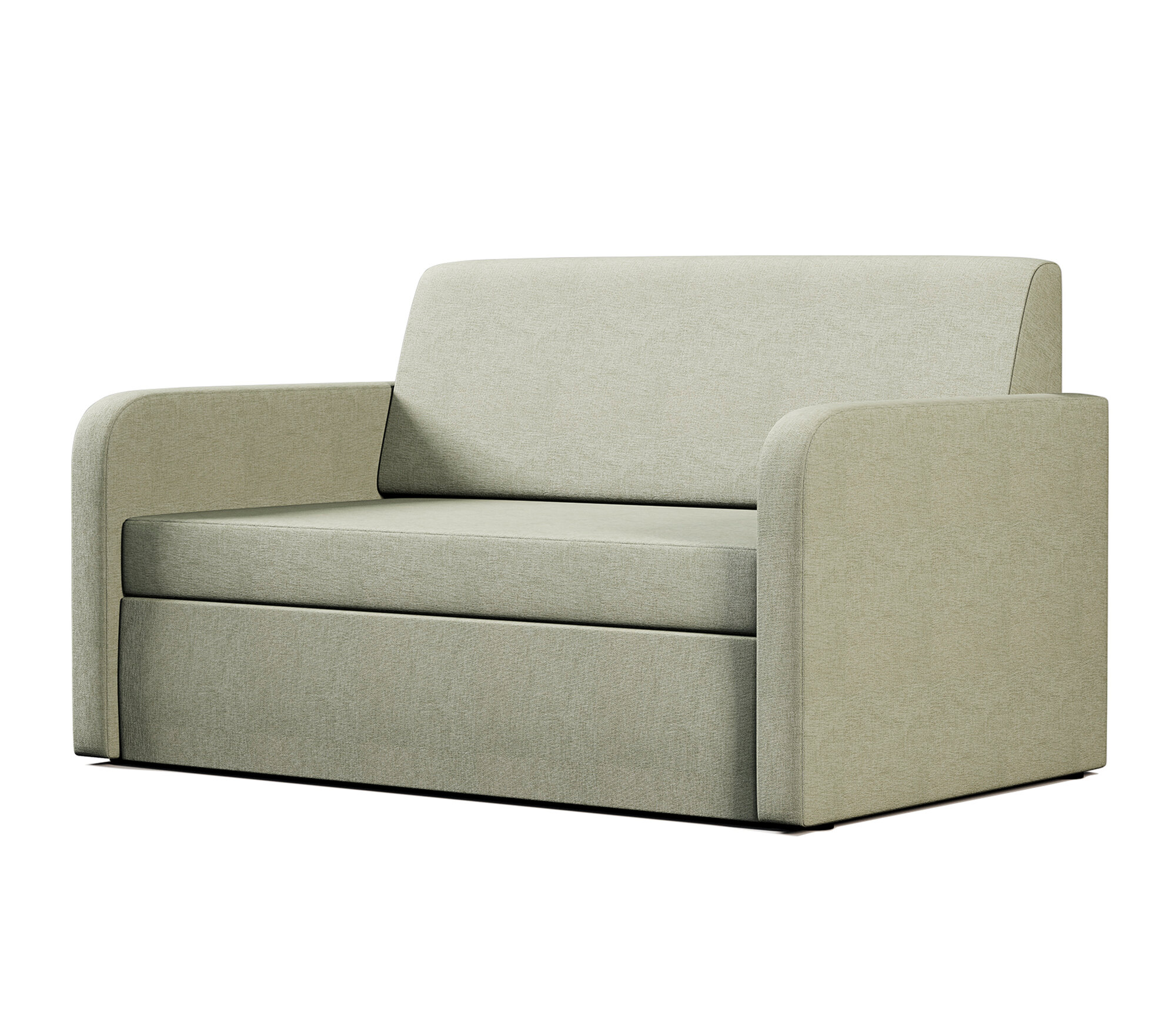 Диван-кровать Шарм-Дизайн Бит Куба 125х78х74 см, диван раскладной на пол, прямой, рогожка, цвет светло-зеленый