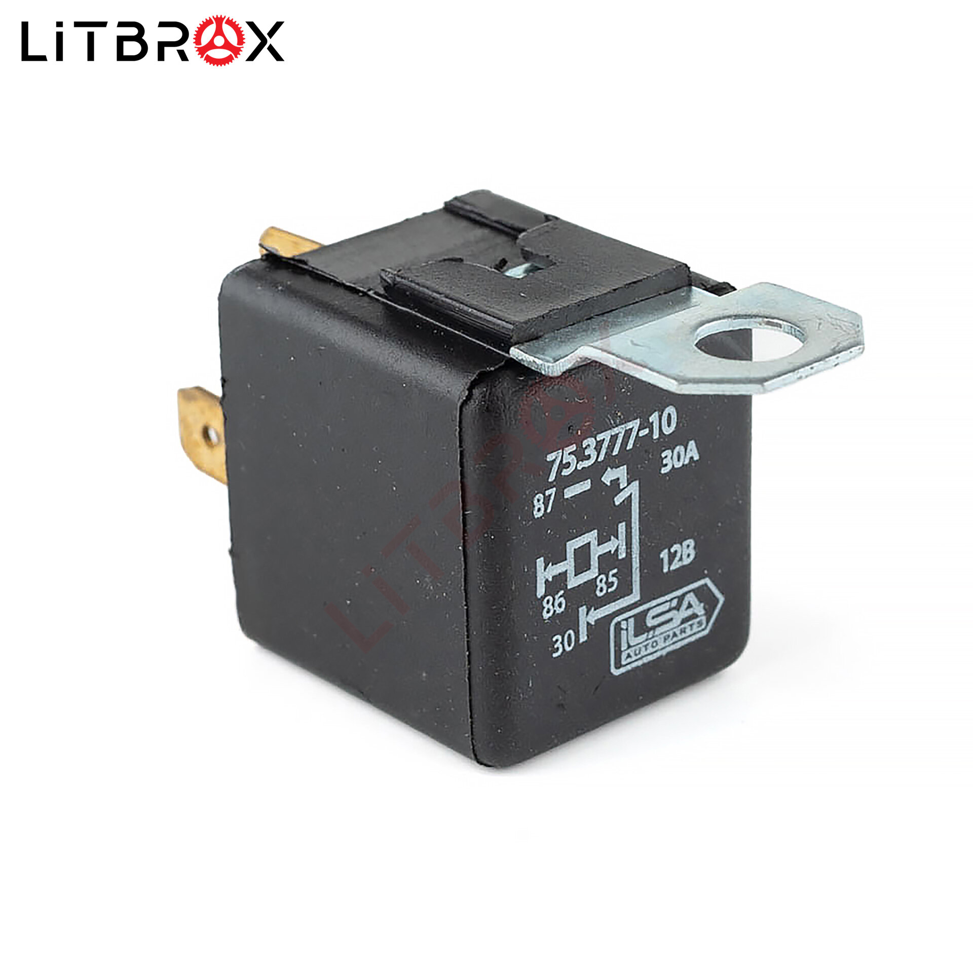 Реле универсальное 12V (30А) 4-х контактное с кронштейном 'ILSA' LS0330 / 75.3777-10