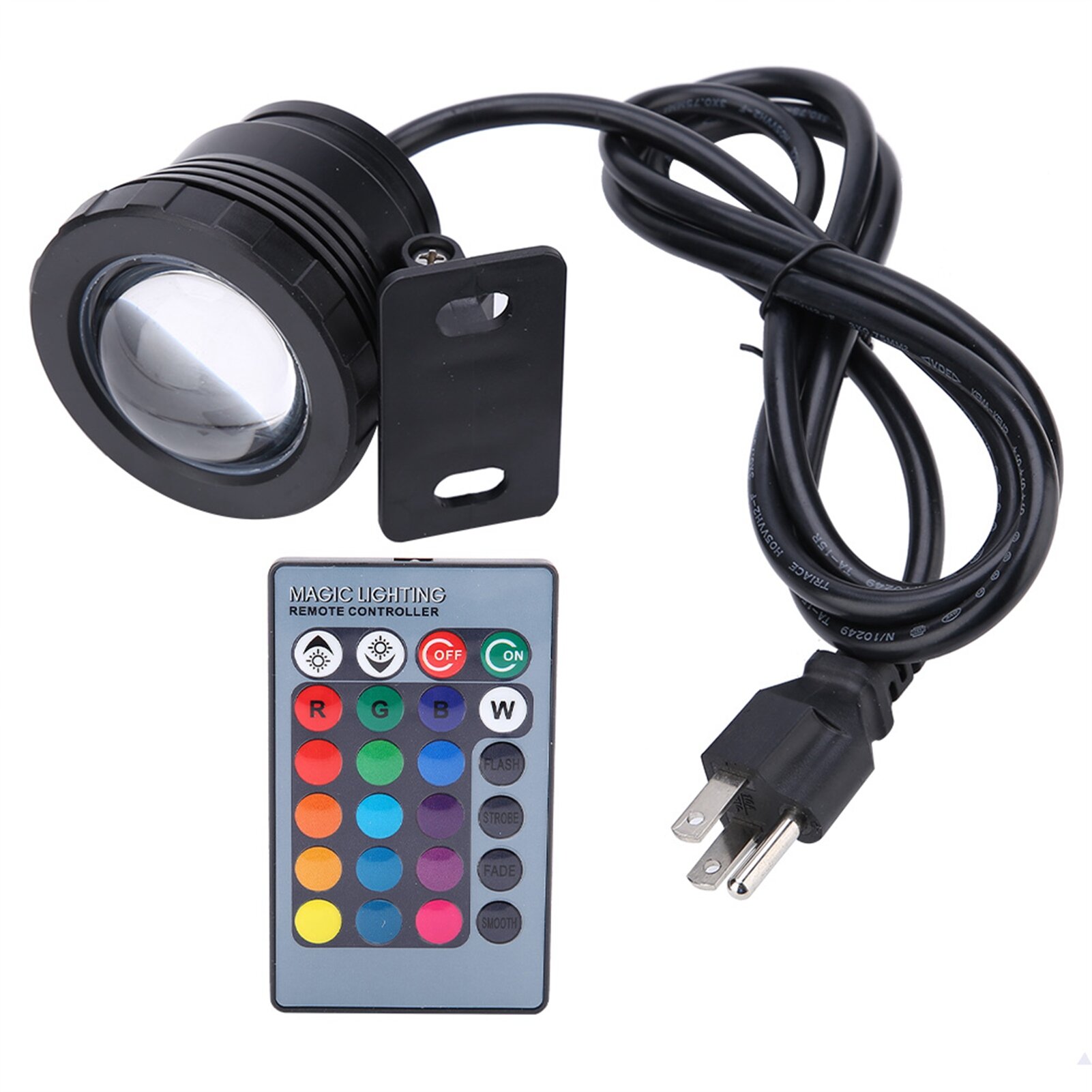 Водонепроницаемый многоцветный уличный светодиодный прожектор RGB (5 Вт, черный, 1 светодиод)