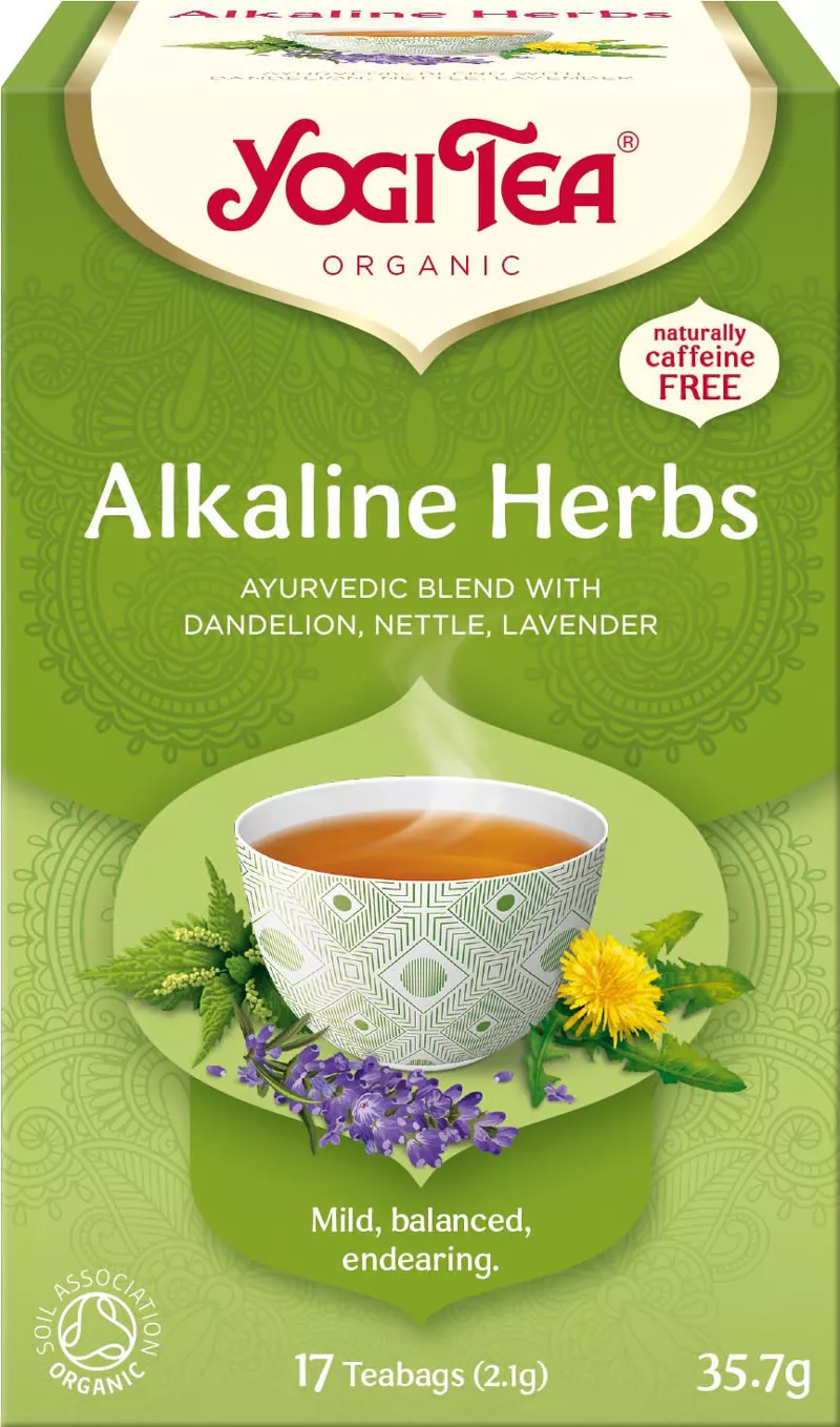Чай в пакетиках Yogi Tea Alkaline Herbs, Крапива, Одуванчик, Лаванда, 17 пакетиков
