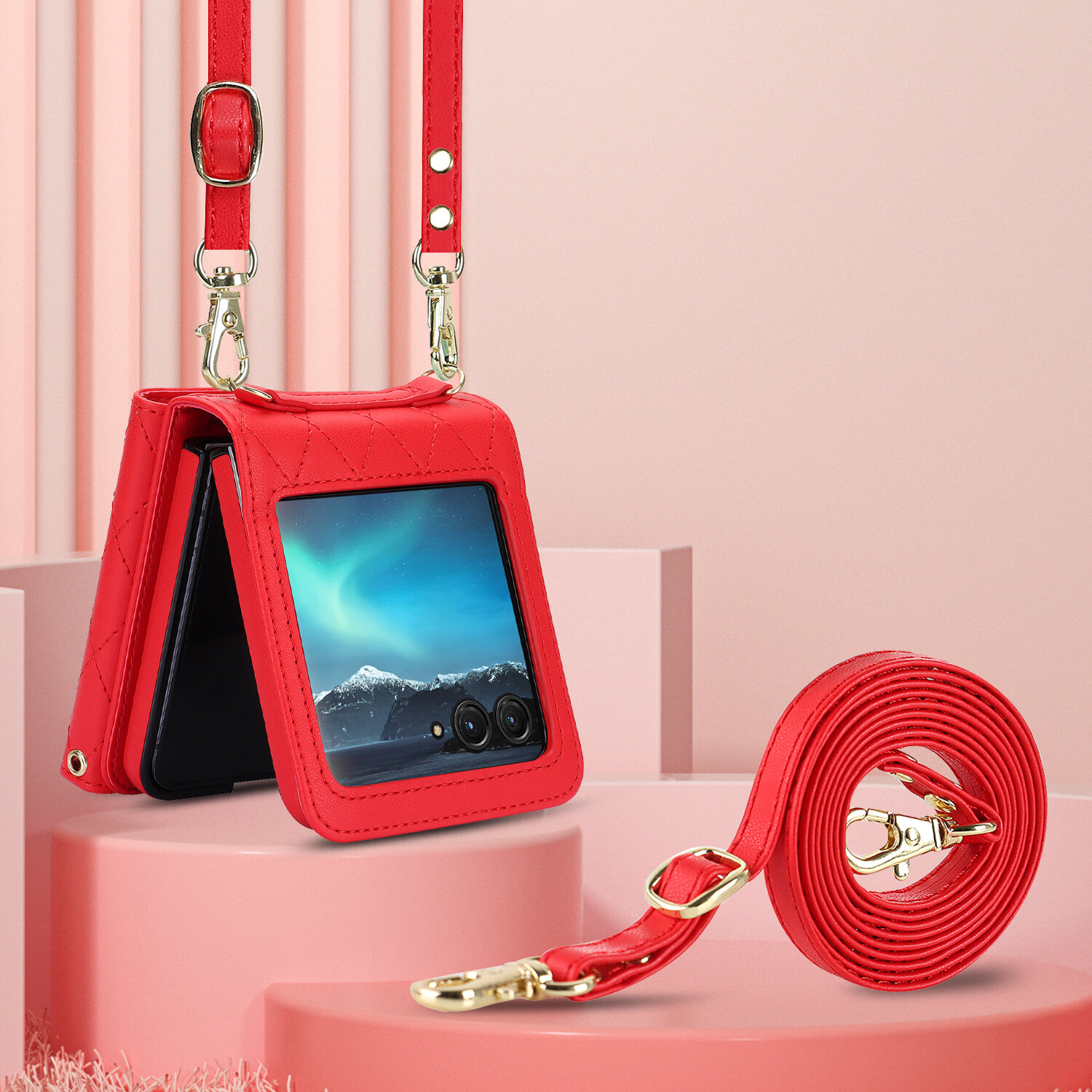 Подходит для Motorola Razr 50 / Моторола Разр 50 Модный Чехлы для телефонов, Кошелек премиум-класса, кожаный чехол для мобильного телефона, Motorola Moto 50, подставка, soft touch,360° Полная защита,