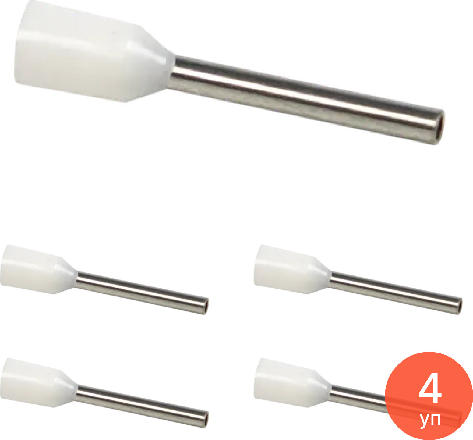 Кабельный наконечник EKF / ЕКФ PROxima НШвИ 0.5-10 штыревой втулочный изолированный, nhvi-0.5-10, в упаковке 50шт. (комплект из 4 уп)