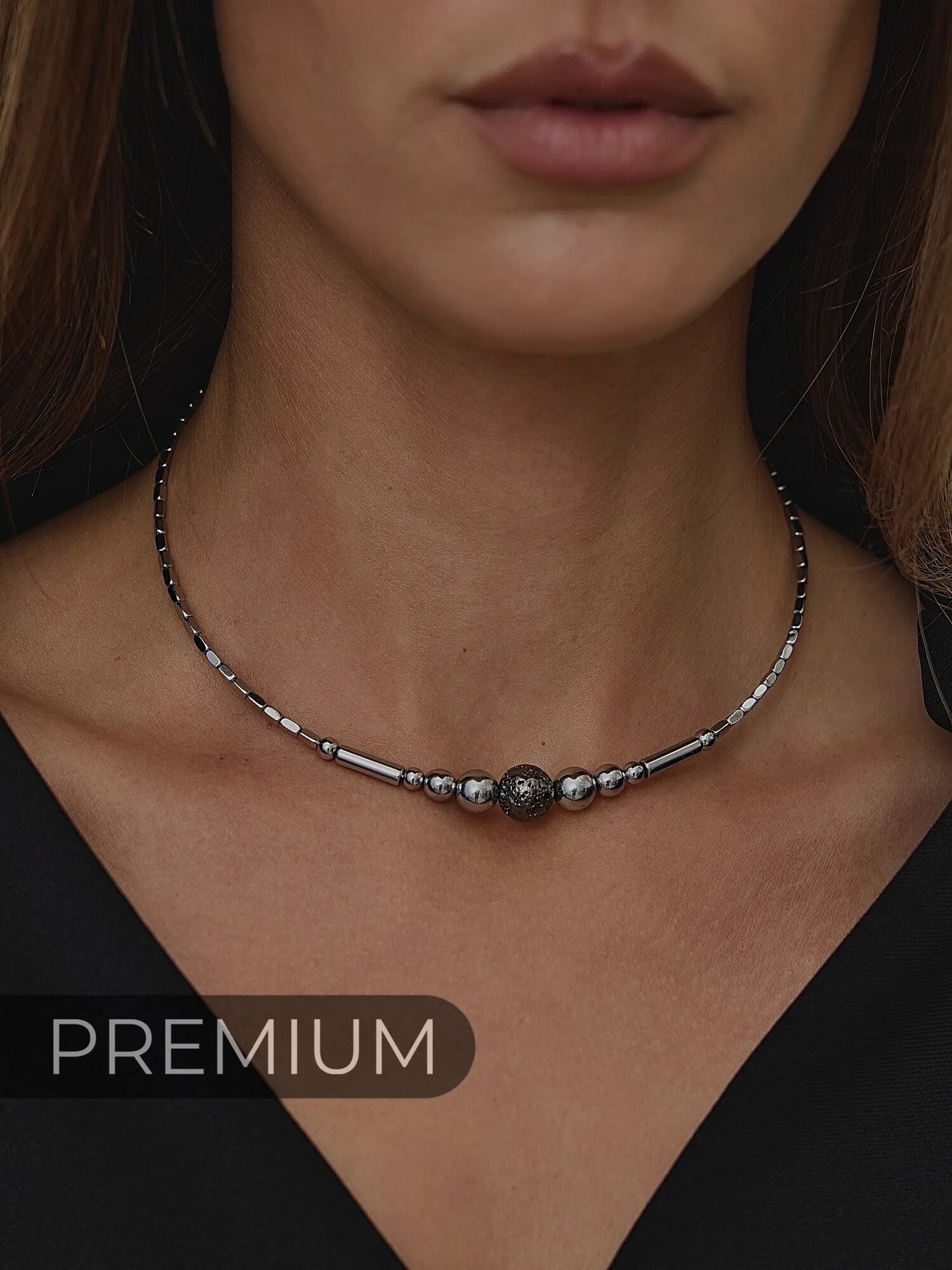 Колье, гематит