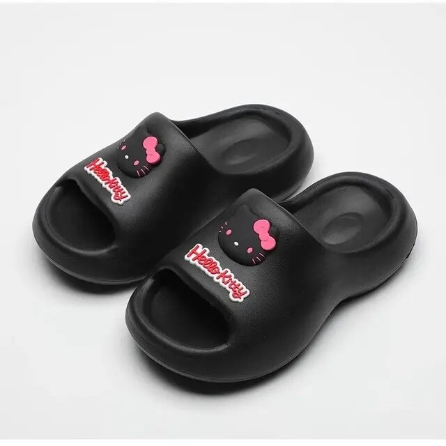 Sanrio Hello Kitty/женские летние тапочки с героями мультфильмов, милая домашняя обувь на толстой подошве, модные универсальные тапочки с защитой от скольжения и запаха