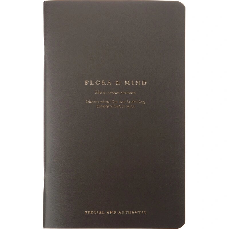 Блокнот BS, 130х210мм, 48л, линейка, скрепка. Flora, черный N4121