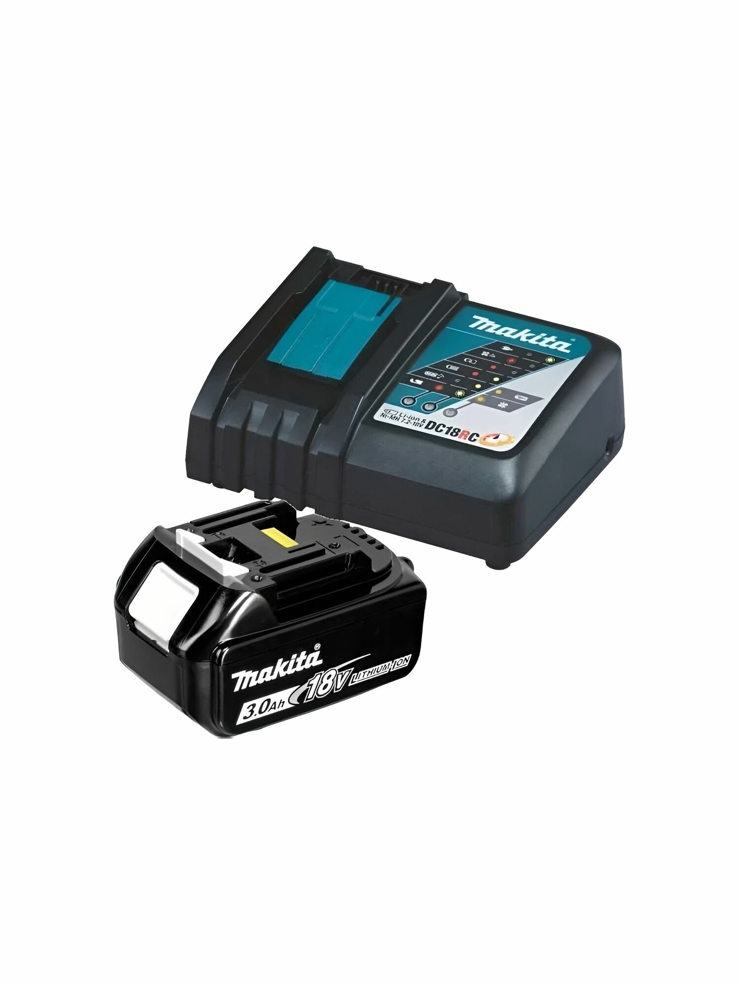 Набор аккумулятор Makita BL1830B, зарядное устройство Makita DC18RC, 191A25-2