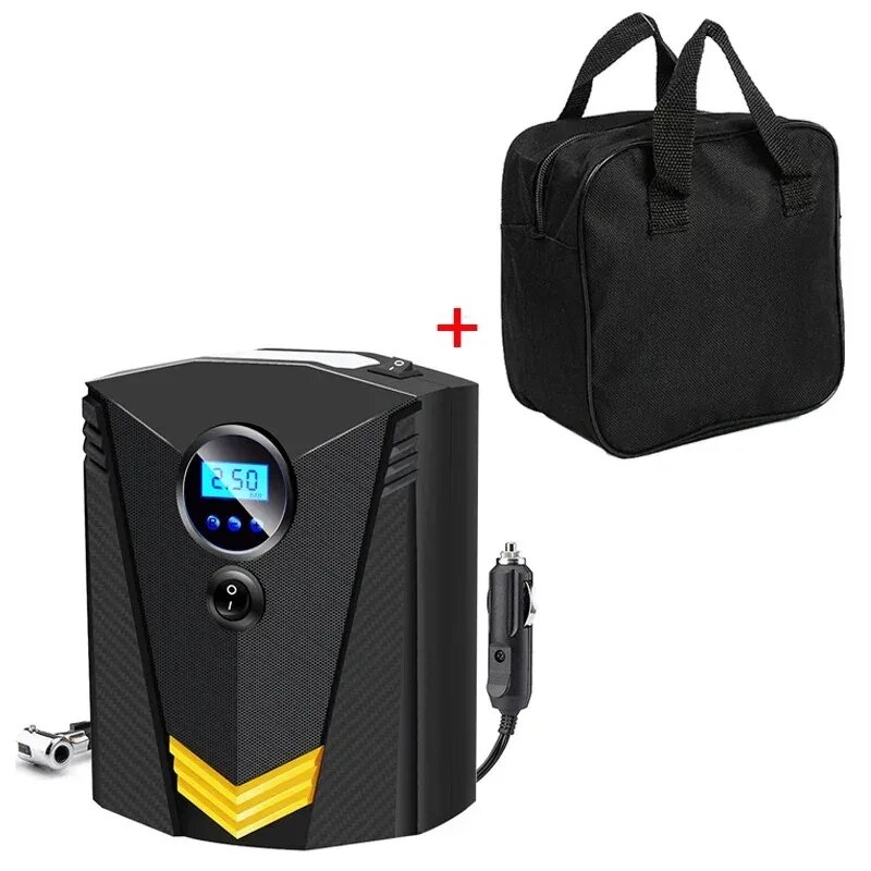 Портативный надувной насос 150PSI, автомобильный воздушный компрессор, 12 В, цифровой электрический насос для накачивания шин, воздушный насос для авто, мотоцикла, велосипеда Digital Add Bag