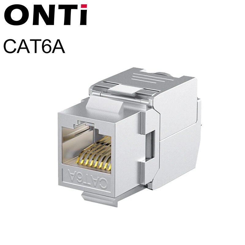 ONTi RJ45 CAT8 Экранированный модуль Keystone Jack без инструментов STP, самоблокирующийся адаптер сетевого соединителя Cat7 CAT6A CAT6 CAT5E из цинкового сплава, CAT.6A, 2pcs
