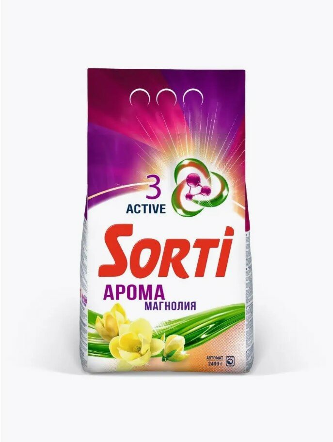 Стиральный порошок Sorti Арома "Магнолия" Aвтомат для всех типов тканей, 2400 г