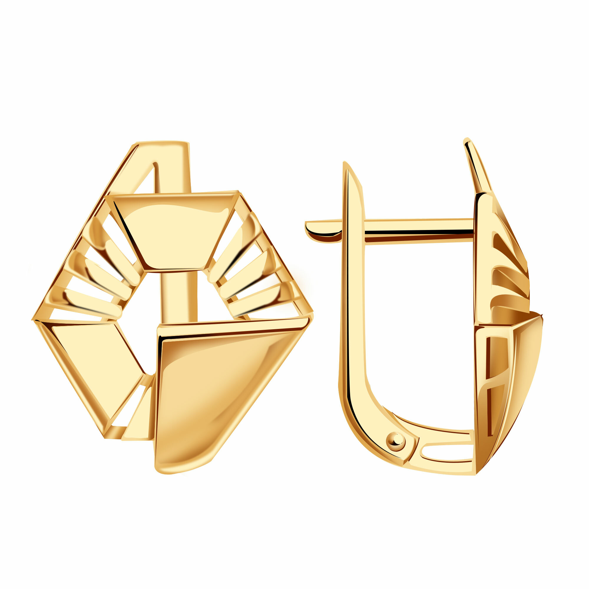 Серьги Diamant online, красное золото, 585 проба