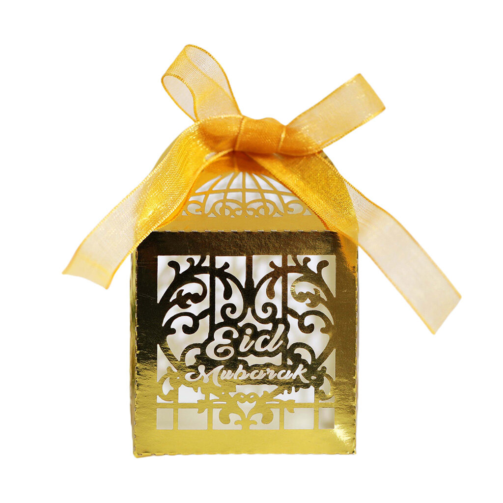 100 шт Украшение для Рамадана Mubarak Бумажные полые коробки для конфет Исламские Мусульманские