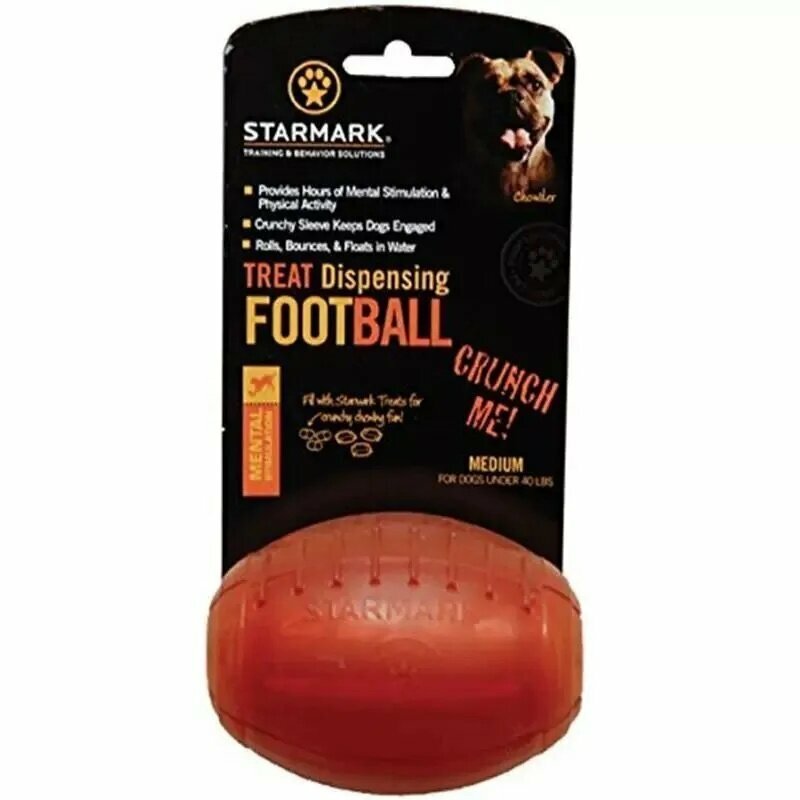 Жесткая игрушка для собак Starmark Treat с дозирующим жевательным шариком Средний размер до 18,14 кг