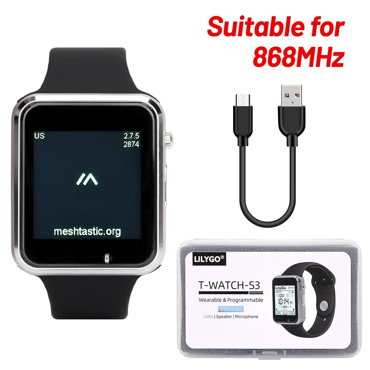 S3 Lora Местмастический трекер ESP32-S3 Программируемые умные часы LILYGO T-Watch S3 WIFI Bluetooth LoRa Ретранслятор узла BMA423 Датчик 868MHz