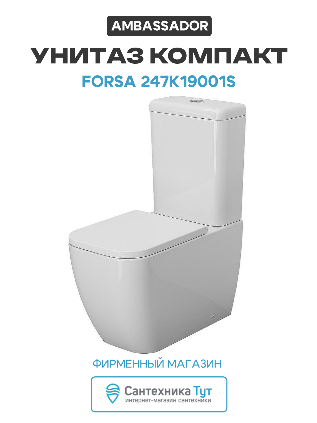 Унитаз-компакт Ambassador Forsa 247K19001S белый фарфор напольный