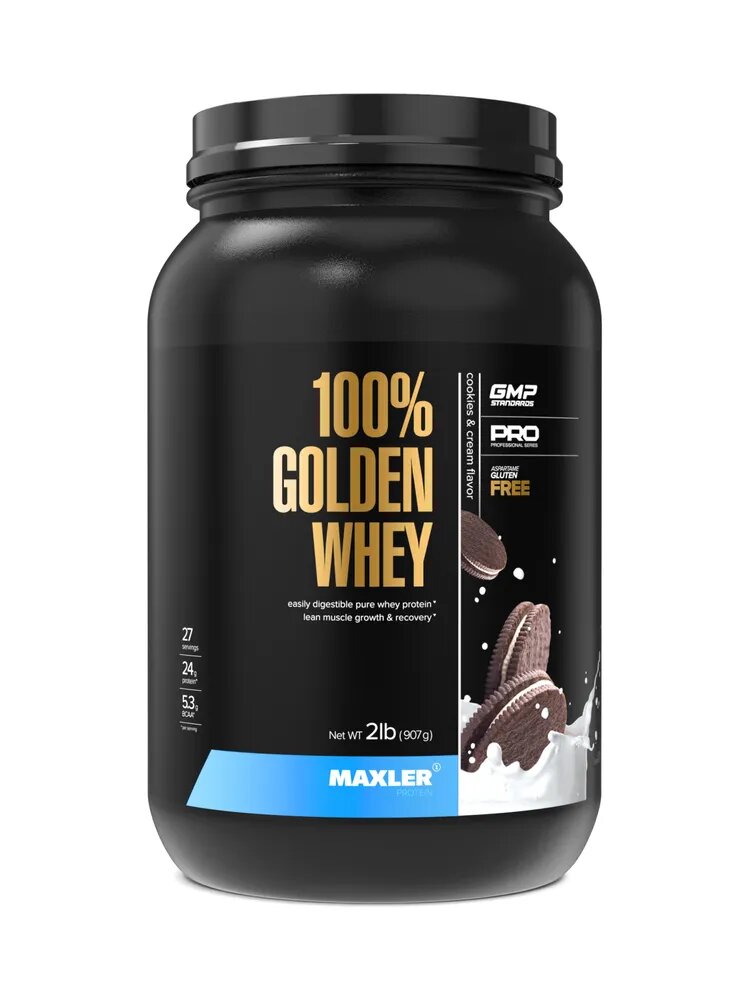 Протеин сывороточный в порошке Maxler 100% GOLDEN WHEY 907г Печенье и крем
