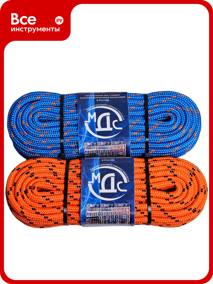 Полипропиленовый канат торгово-производственная компания МДС плетеный, 10 мм, 24 пр, 20 м 7930050320595