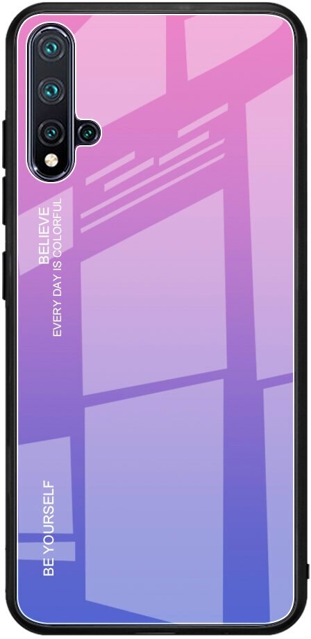 Чехол-бампер MyPads для iPhone 5 / 5S/ SE/ 5SE (Айфон 5/ 5С/ 5СЕ) стеклянный из закаленного стекла с эффектом градиент зеркальный блестящий переливающийся сиреневый