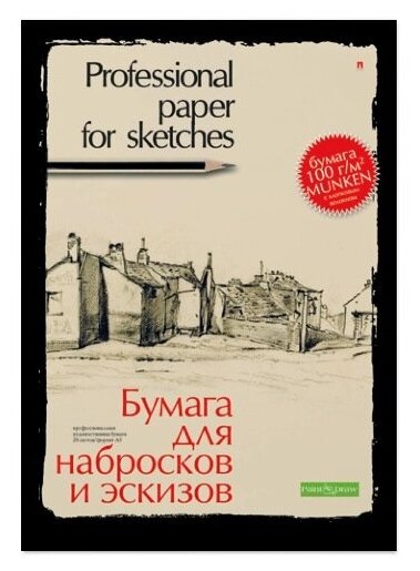 Бумага для набросков и эскизов Альт, А3 (297 х 420 мм), 20 листов, профессиональная серия, Арт. 4-087