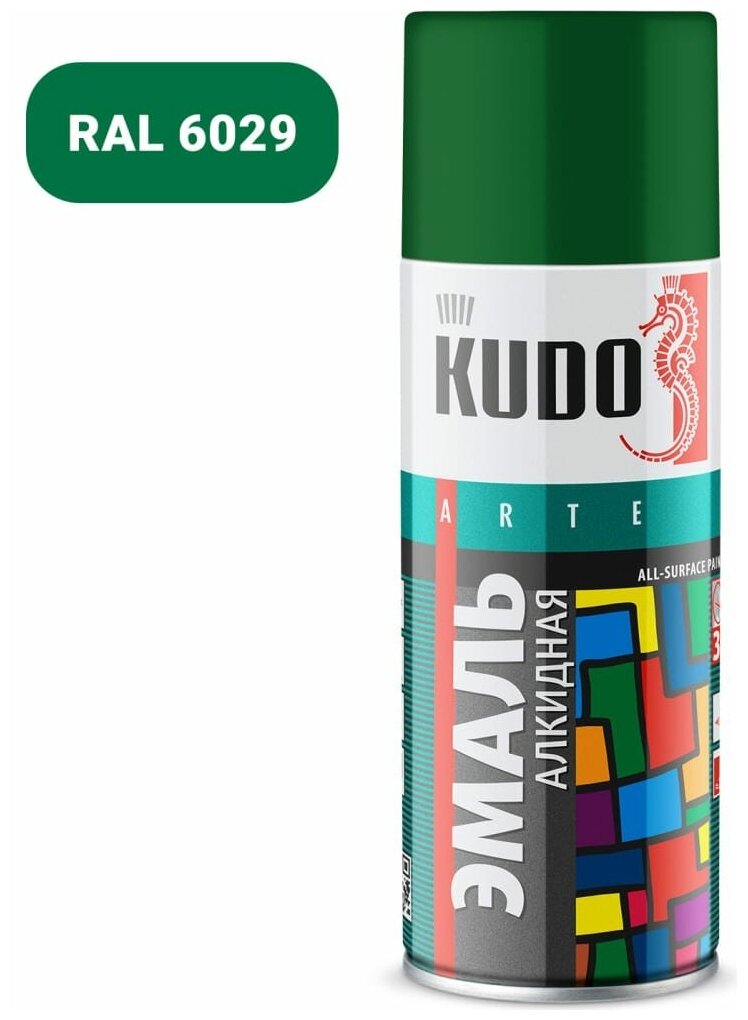 Универсальная эмаль KUDO зелёная 0.52 л KU-10081