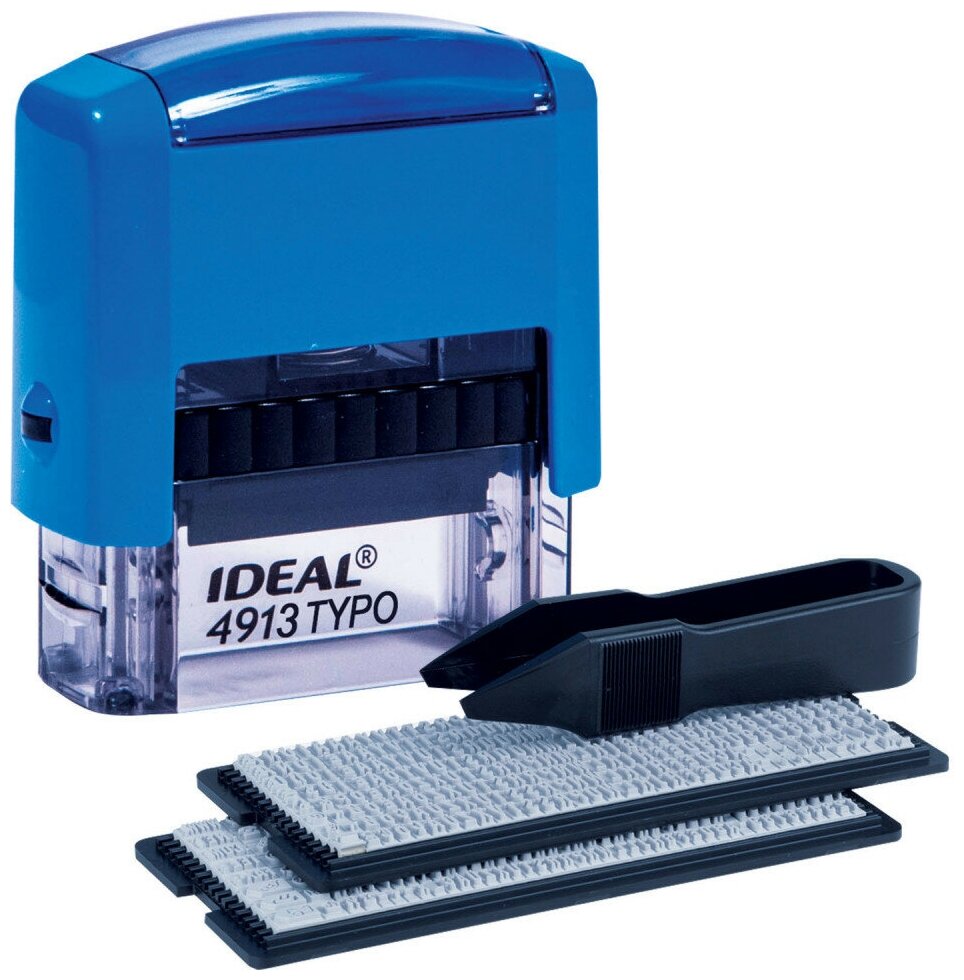 Штамп самонаборный 5-строчный, оттиск 58х22 мм, без рамки, TRODAT IDEAL 4913 P2, кассы В комплекте, 125428