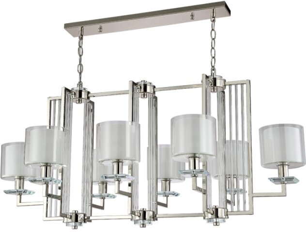 Подвесная люстра Crystal Lux Nicolas NICOLAS SP8 L1000 NICKEL/WHITE