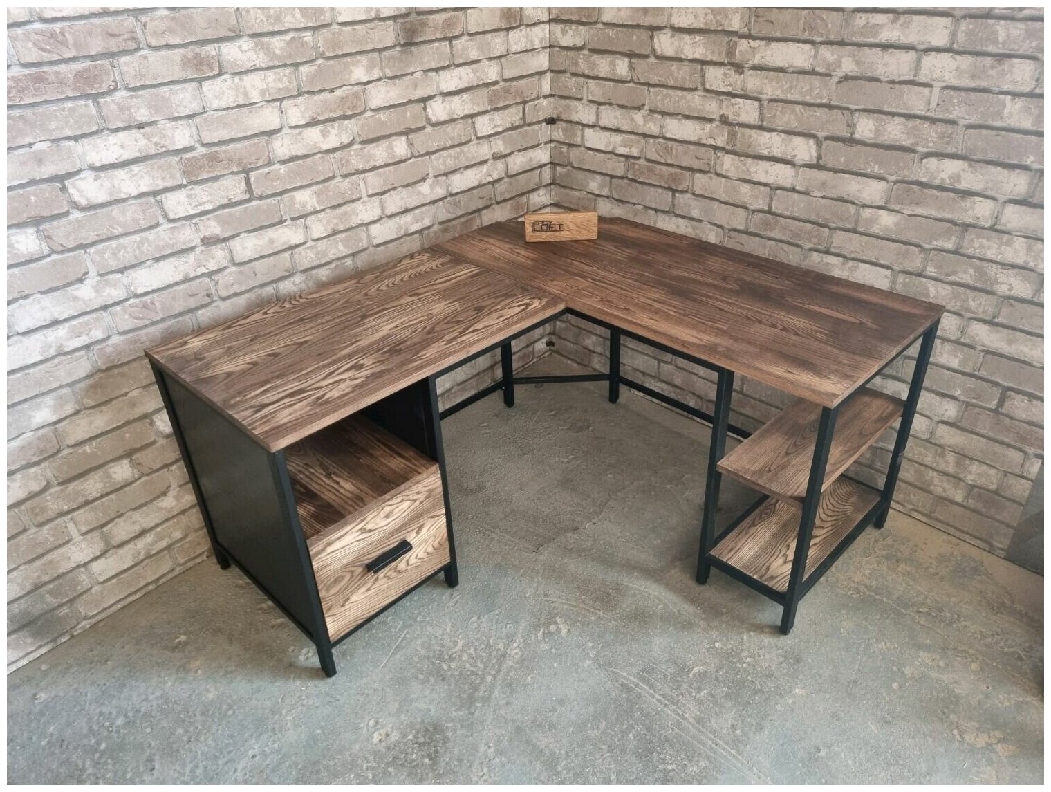 Стол EasyLOFT лофт письменный угловой, 60x60x75 см, цвет бежевый