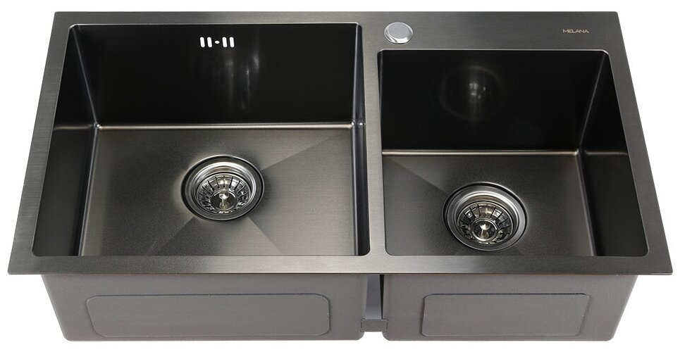 Мойка кухонная врезная MELANA серия Profline (S7843HB) двойная, черная