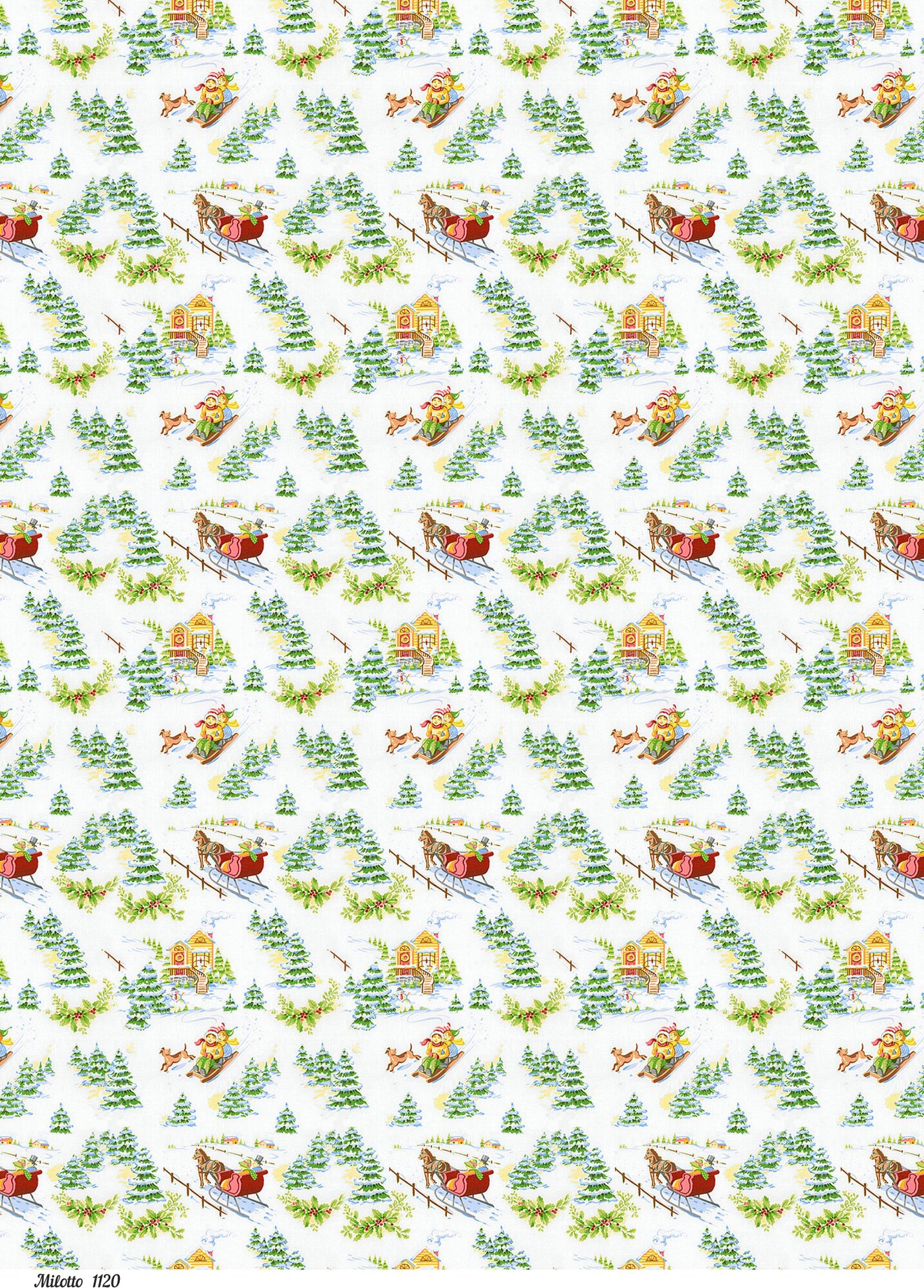 Картинки для декупажа на рисовой бумаге A4 1120 фон рождество новый год зима винтаж Milotto