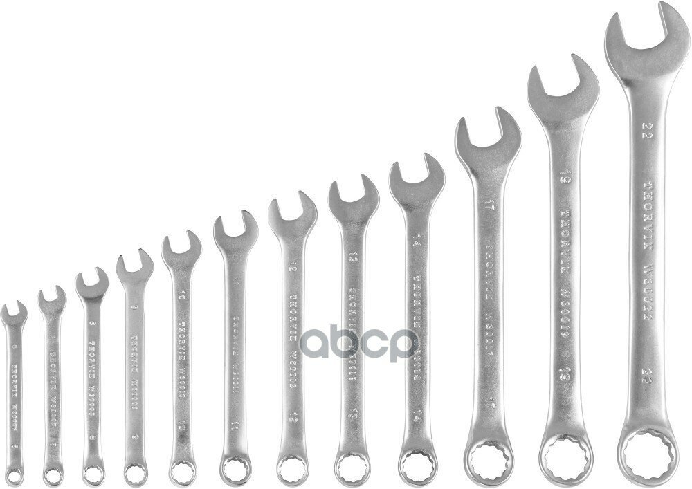 Набор ключей гаечных комбинированных серии ARC в сумке, 12 предметов (6-14,17,19,22 мм) (в тубусе ) THORVIK арт. W3S12TBT