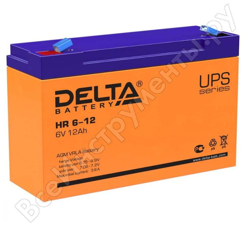 Батарея аккумуляторная Delta HR прямая полярность технология AGM надежное и долговечное решение