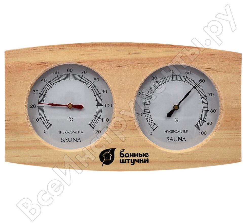 Термометр с гигрометром для бани и сауны Банные Штучки Банная станция 24.5х13.5х3 см 18024