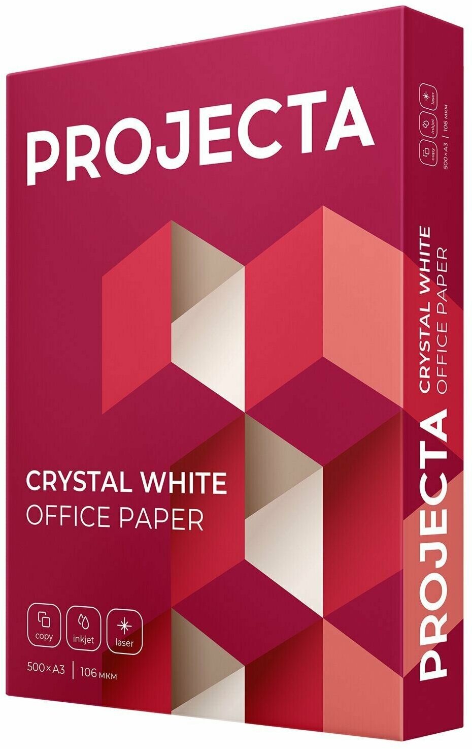 Бумага офисная PROJECTA большого формата, 297х420 а3 80 г, 500л, марка а, россия, 168%