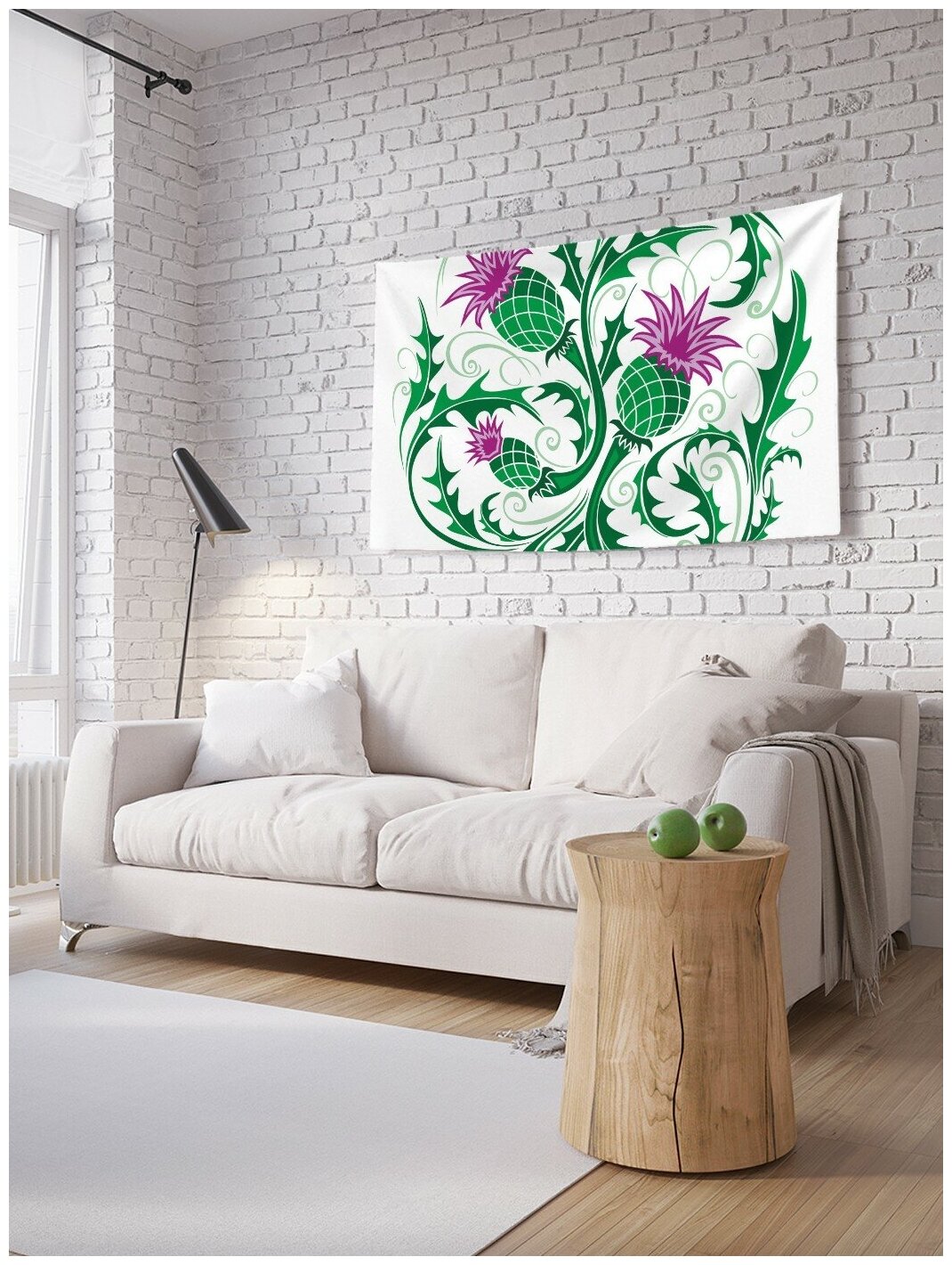 Горизонтальное фотопанно JoyArty на стену "Узорный чертополох", 150x200 см