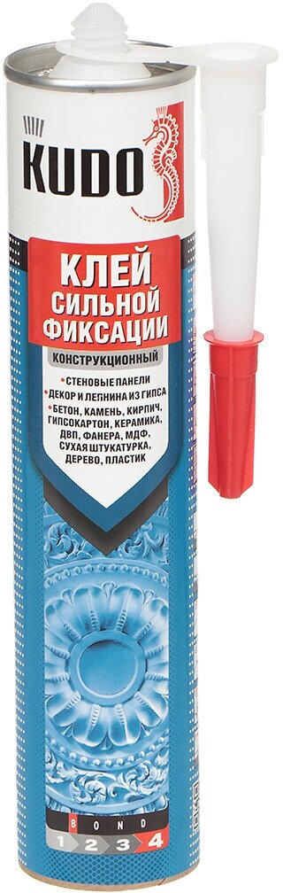 Клей KUDO, каучук, жидкие гвозди, бежевый, сильная фиксация, однокомпонентный, 300 мл, KUGRUB300US