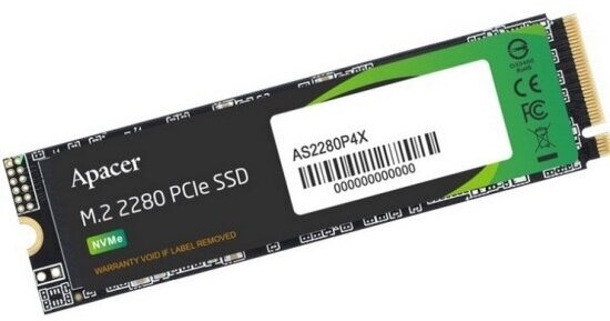 SSD диск Apacer AS2280P4, 1024Гб, M.2 2280, PCIe 3.0 x4 (AP1TBAS2280P4X-1)