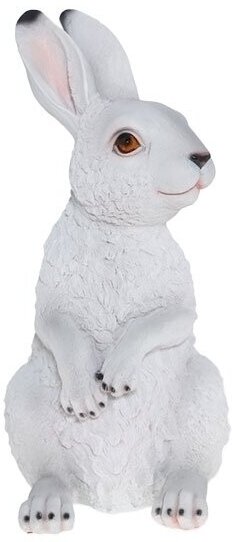 Фигура декоративная Заяц полевой, цв. белый, 16*18*35 см KSMR-123275/1/F067