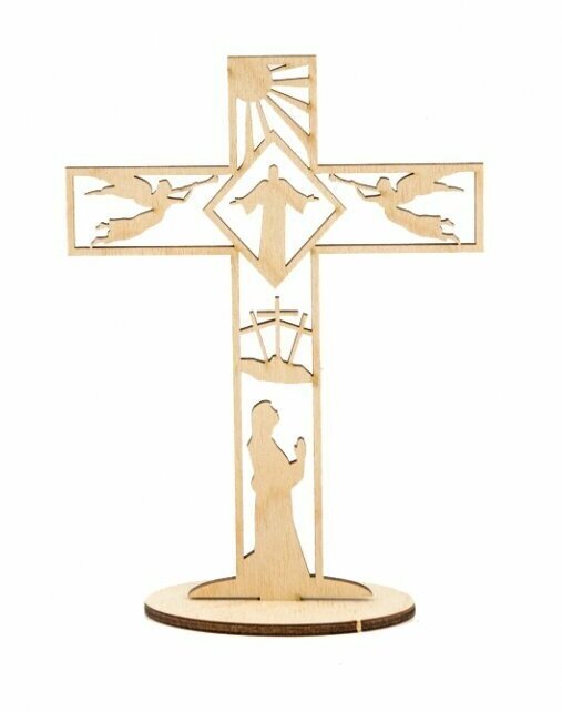 Деревянные заготовки / Декупаж, деревянная заготовка для творчества"Добрый мастер" №11501 "Крест" 10*13,5см (1шт)