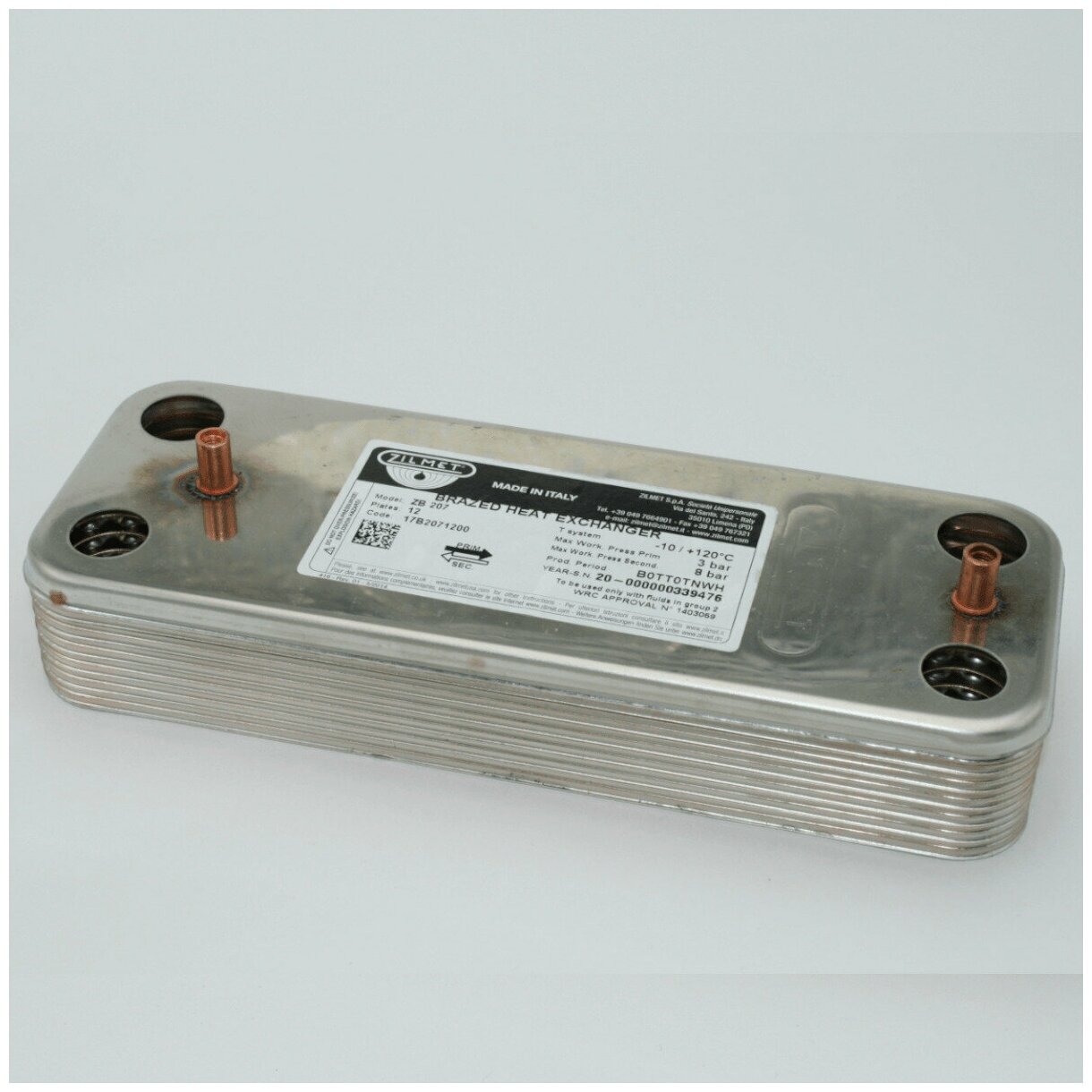 Теплообменник ГВС Zilmet 17b2071200, 12 пл, 156 мм, Baxi, Westen 5686670