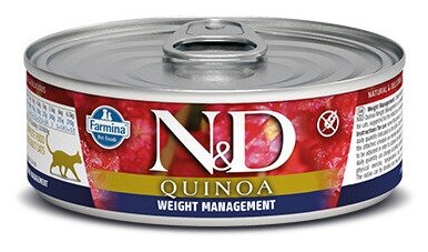 Farmina (Фармина) N&D Cat Quinoa 0,080кг консерва контроль веса для кошек (102192)