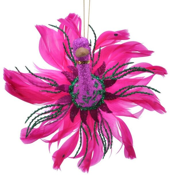 Елочная игрушка Павлин Пуэрто - Carnevale Pavone 22 см, Kaemingk, 727094-1