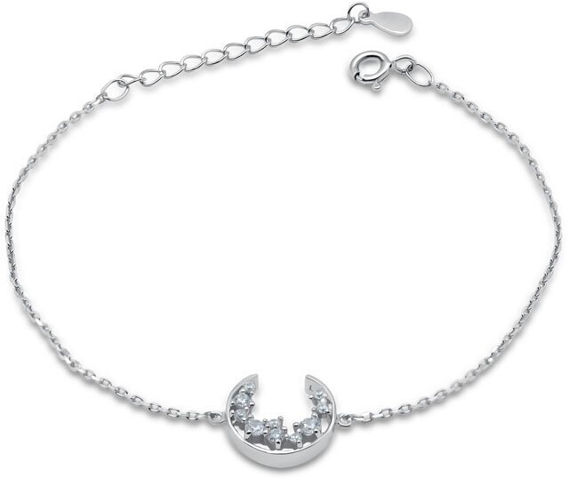 Браслет, серебро, 925 проба, фианит