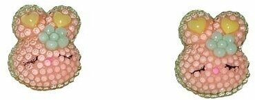 Серединки для канзаши "Кролик" цв. оранжевый, 20х15 мм. - 14 шт.