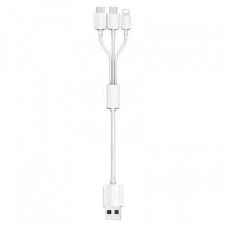 Кабель зарядка USB 3 в 1 USB-C/Lightning/microUSB Ks-is (KS-478W-1.2) 1.2м белый