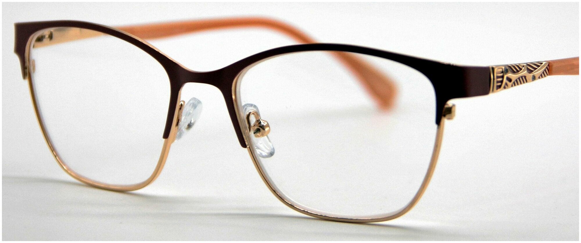 Готовые очки для зрения Marcello GA0350 C3 с диоптриями +1.5 /Очки женские корректирующие/Оправа металл/Флексовое крепление дужек/Футляр в комплекте
